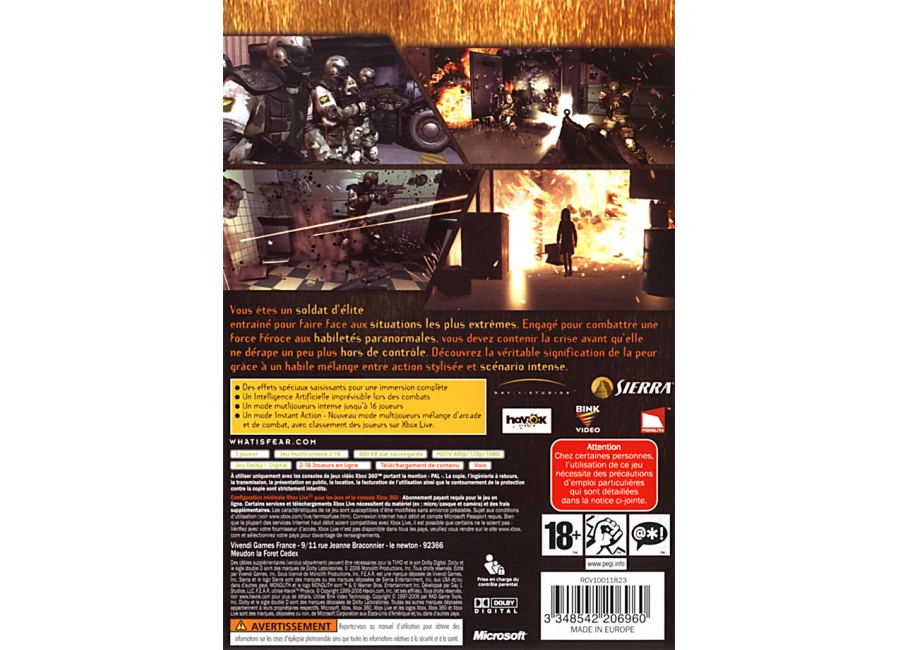 Jeux Vidéo F.E.A.R (Fear) PlayStation 3 (PS3) d'occasion