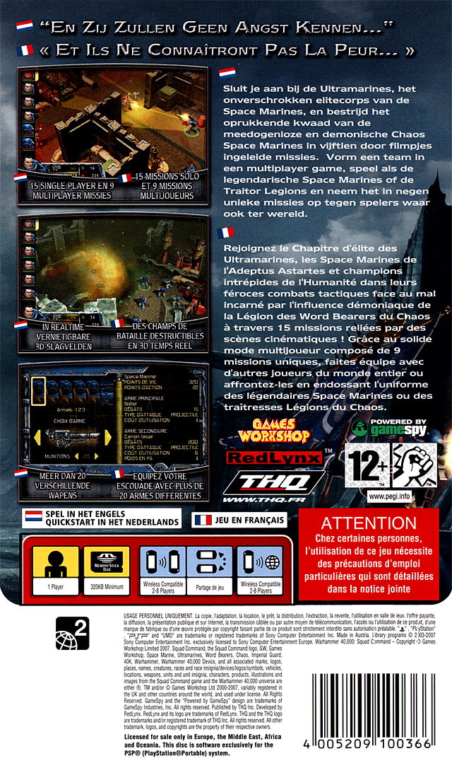 Jeux Vidéo Warhammer 40,000 Squad Command PlayStation Portable (PSP) d ...