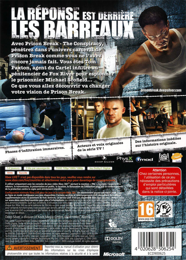 Jeux Vidéo Prison Break The Conspiracy Xbox 360 d'occasion