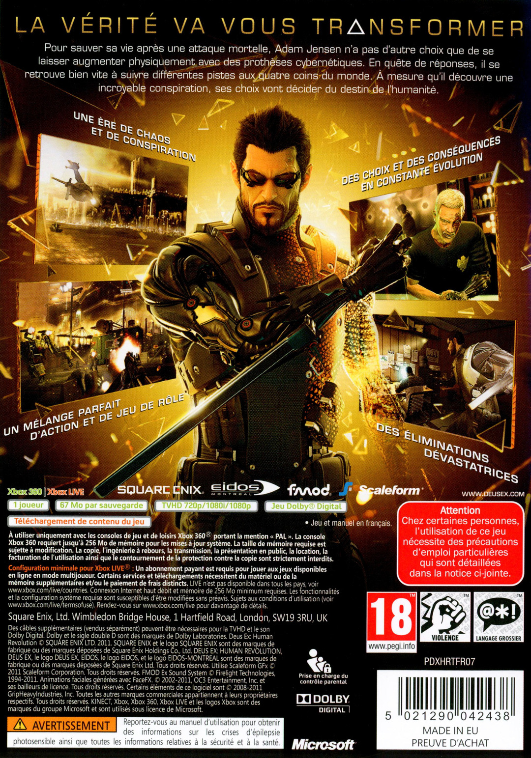 Jeux Vidéo Deus Ex Human Revolution Xbox 360 d'occasion