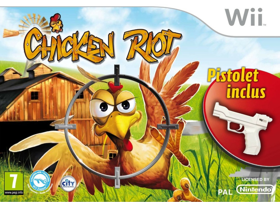 Jeux Vidéo Chicken Riot + Gun Wii d'occasion