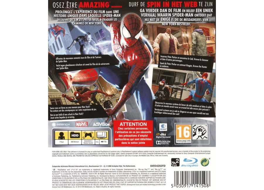 Jeux Vidéo The Amazing Spider-Man 2 PlayStation 3 (PS3) d'occasion