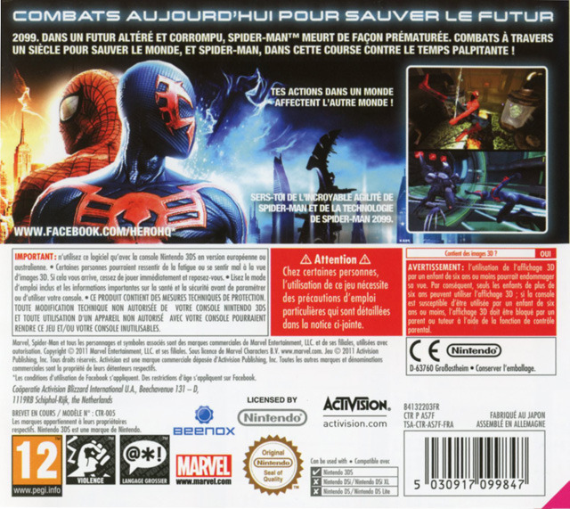 Jeux Vidéo Spider-Man Aux Frontières du Temps 3DS d'occasion